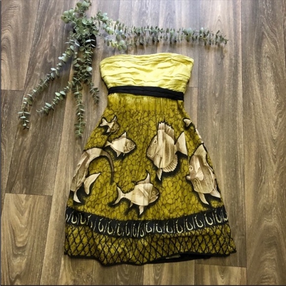 Anthropologie | Dresses | Anthropologie Vanessa Virginia Green Fish ...